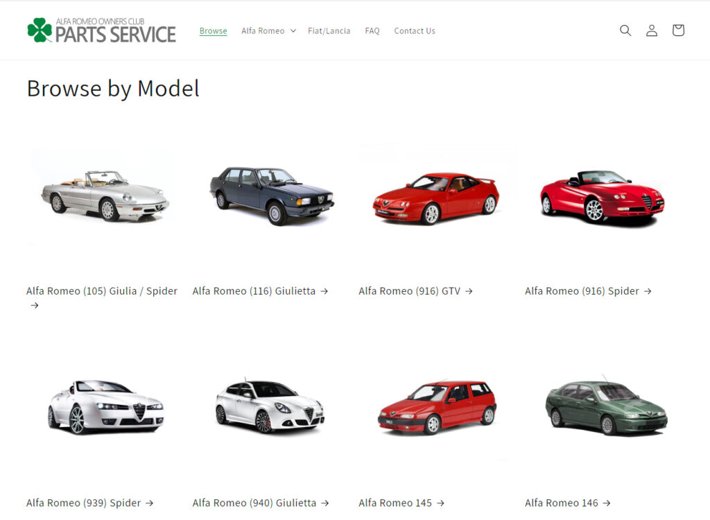 Parts Service - Alfa Romeo Owners Club